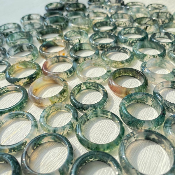 Moss Agate Ring - Etsy