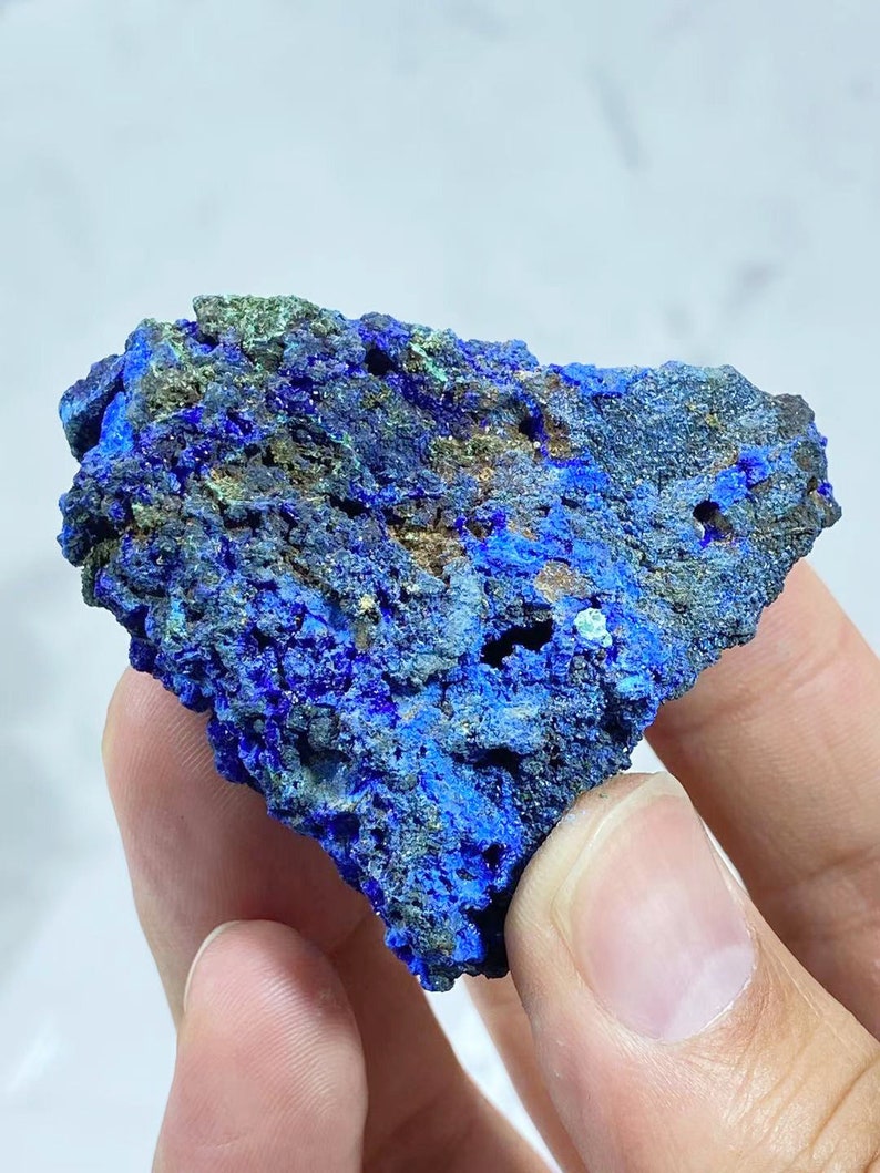 Azurite Crystal Cluster Natural Azurite Specimen Home - Etsy