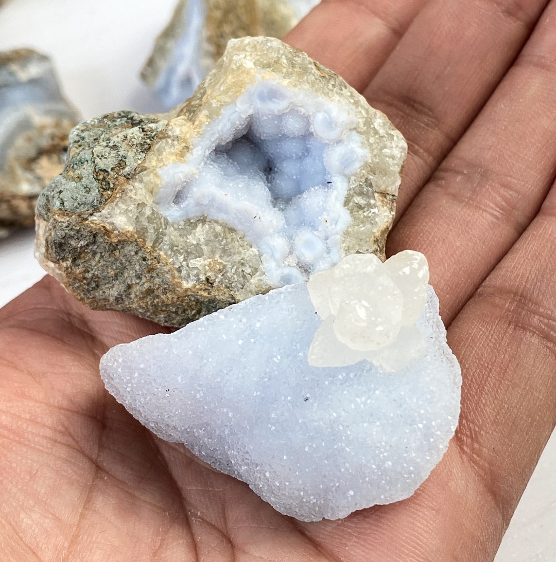 Raw Blue Lace Agate Chunks , Natural Blue Lace Agate , Crystal Gift , Raw Blue Chalcedony , Home ...