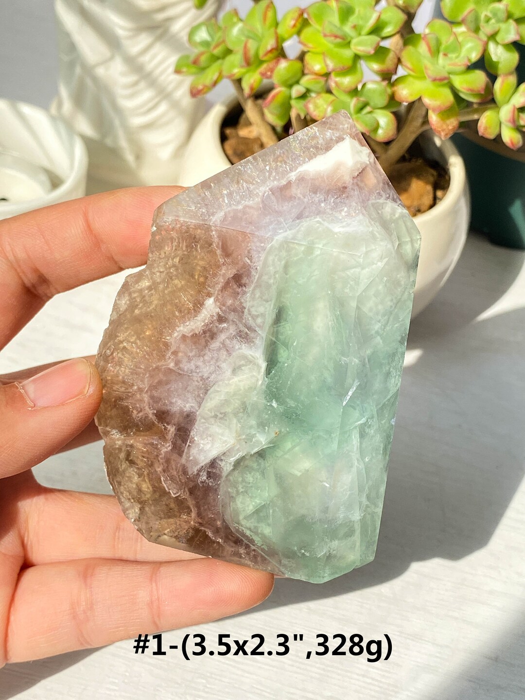 Watermelon Fluorite Tower Obelisk Point Rough Side , Home Decor ...