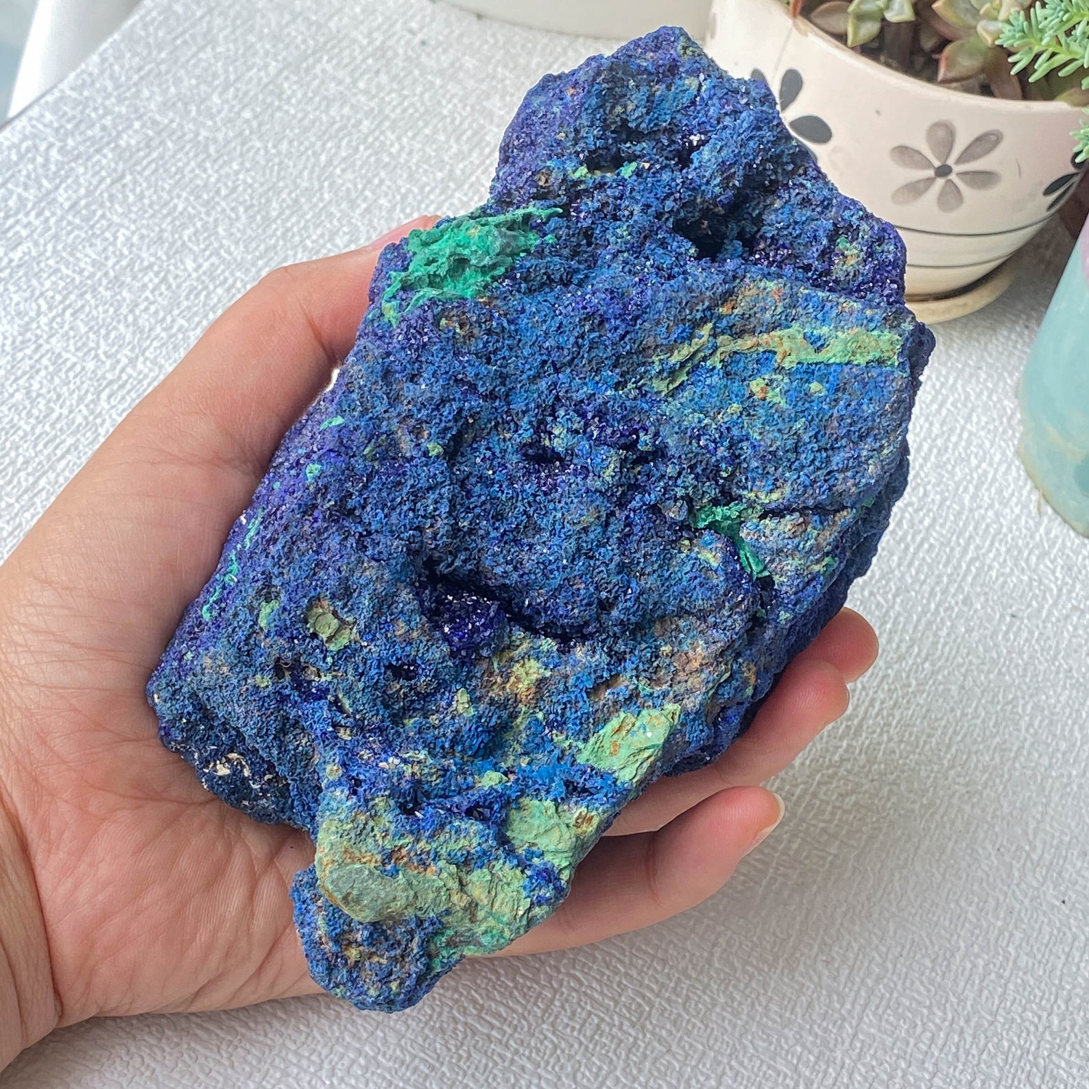 Azurite Crystal Cluster: Natural Malachite Specimen, Home Decor - Etsy