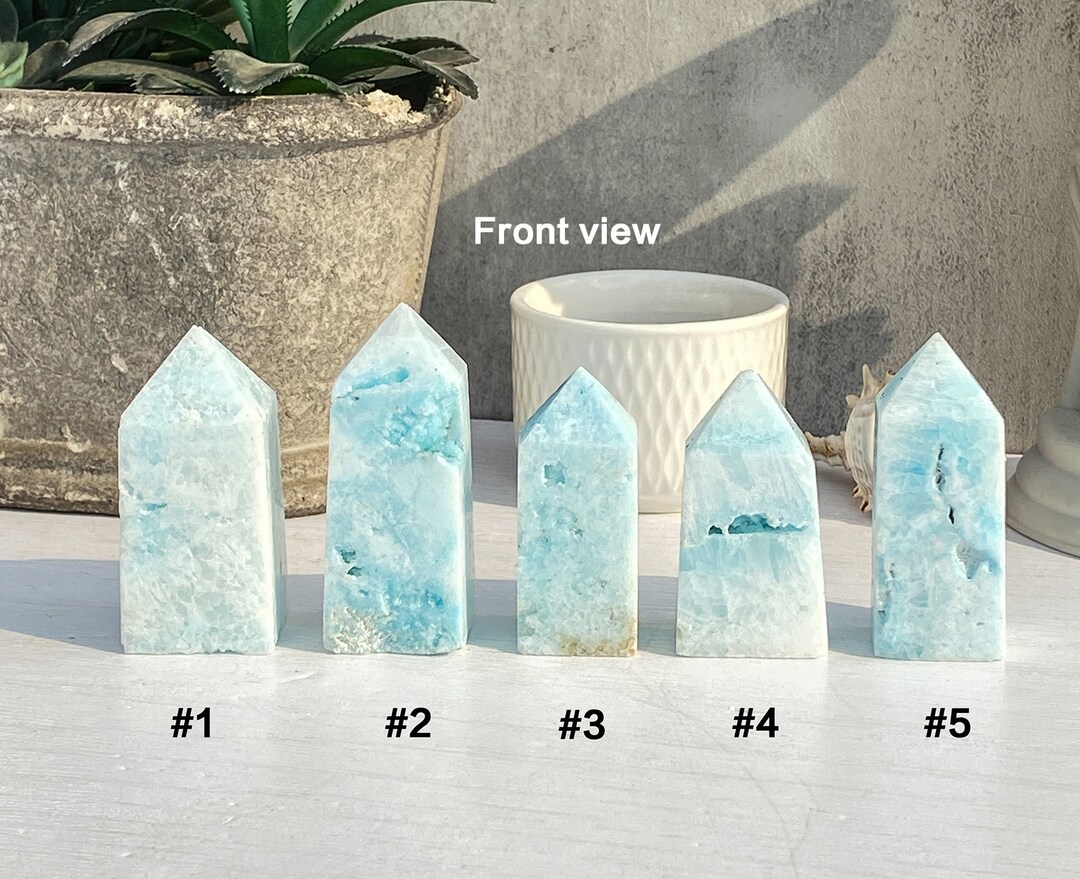 Blue Aragonite Tower , Aragonite Crystal Tower Obelisk Point , Home ...