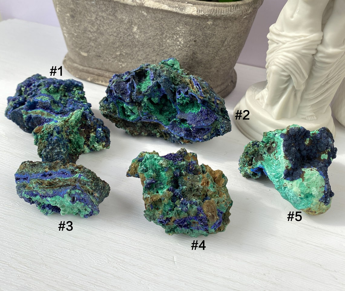 Azurite Crystal Cluster Natural Azurite Specimen Home - Etsy