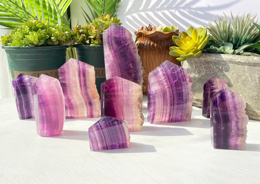 Watermelon Fluorite Tower Obelisk Point Rough Side , Home Decor ...