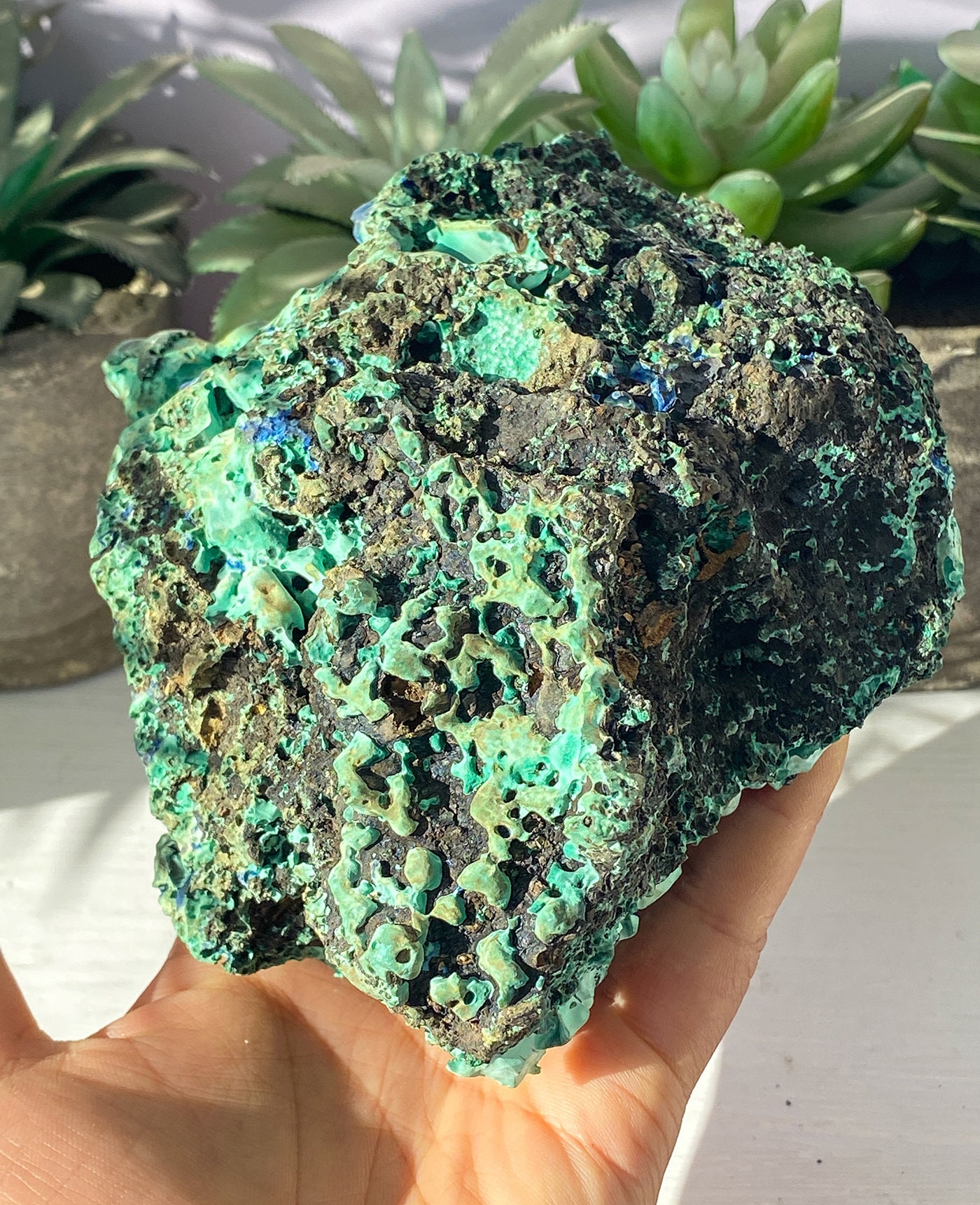 Azurite Crystal Cluster , Natural Azurite Specimen , Home Decoration ...