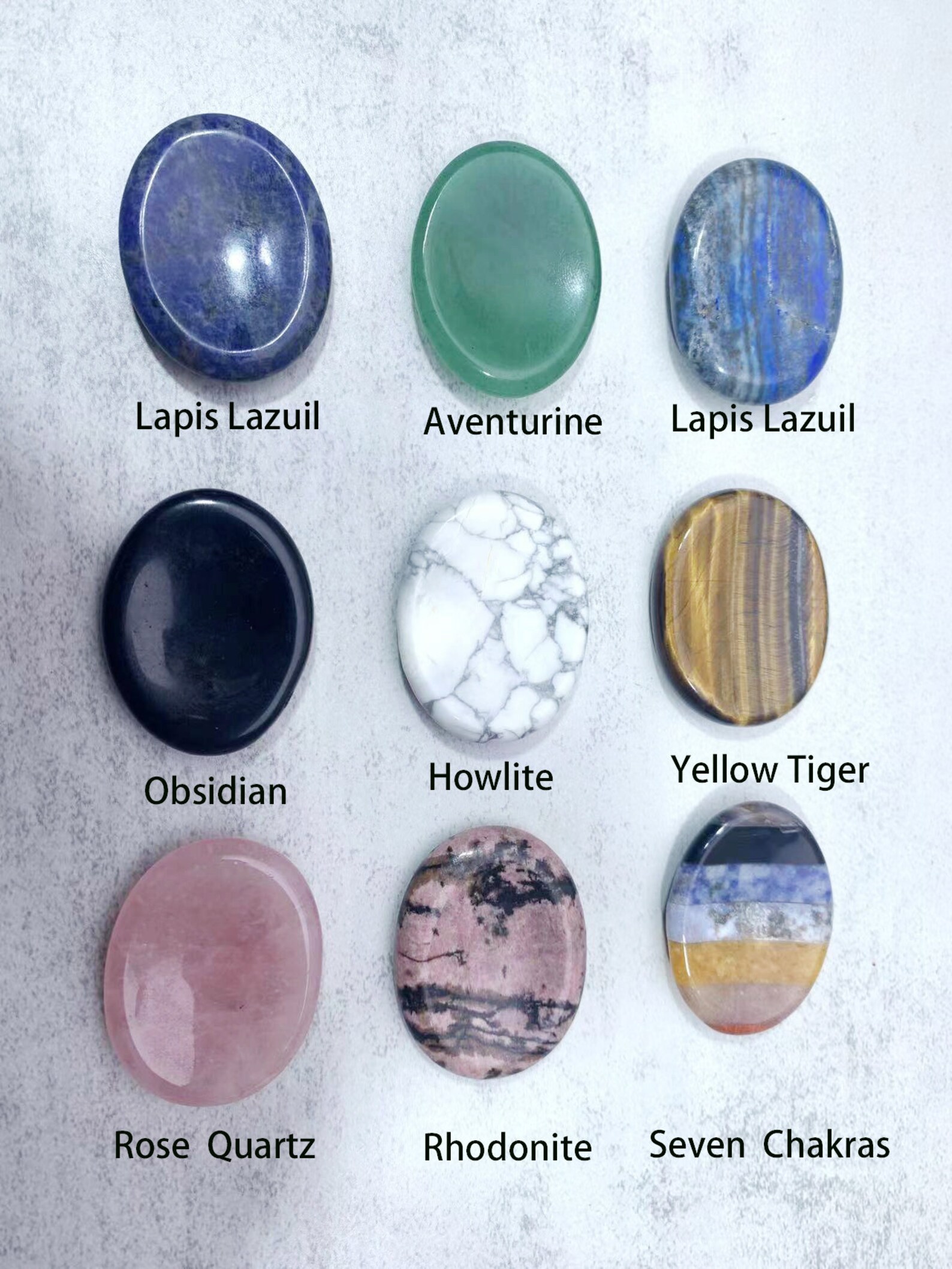 Crystal Worry Stone , Natural Gemstone Worry Stone , Hand Carved Palm ...