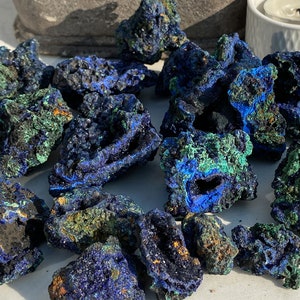 Azurite Crystal Cluster , Natural Azurite Specimen , Home Decoration ...