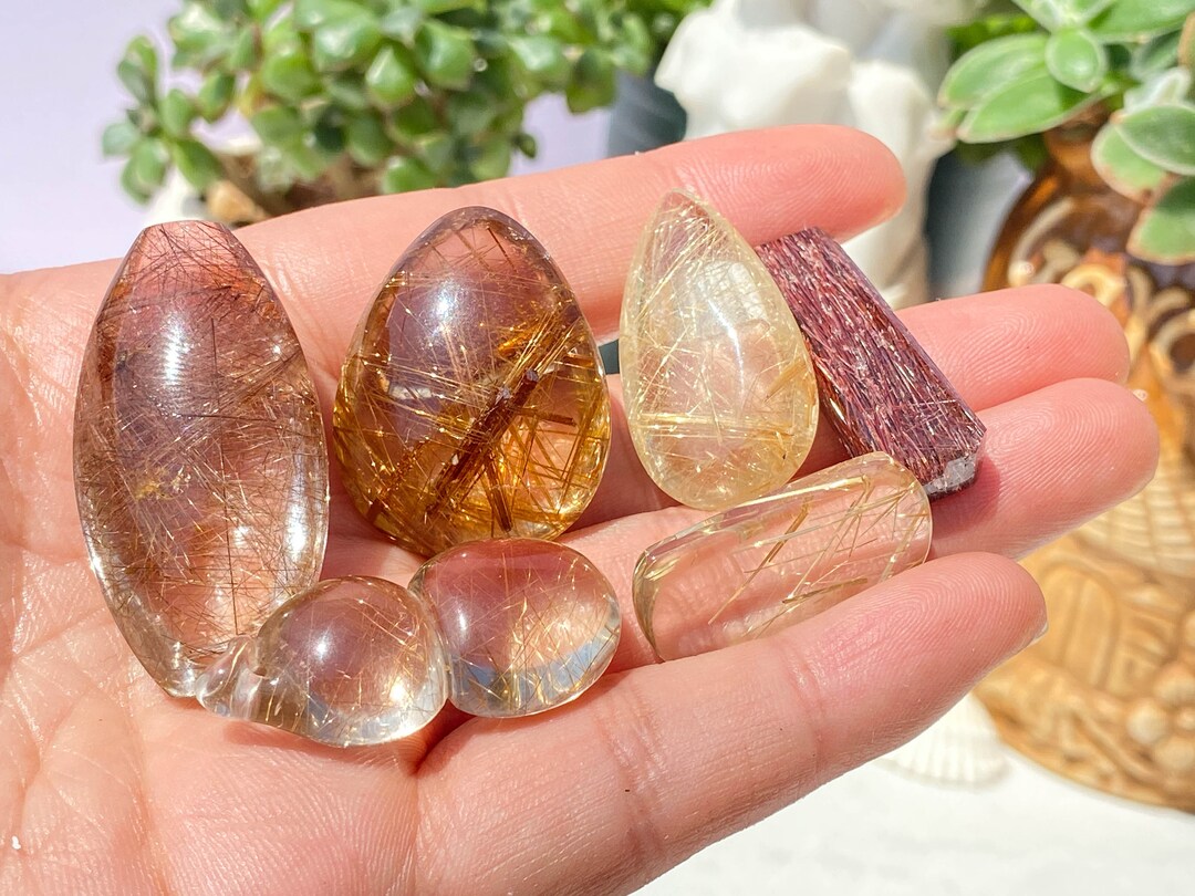 Golden Copper Rutilated Titanium Clear Quartz Pendant , Natural ...