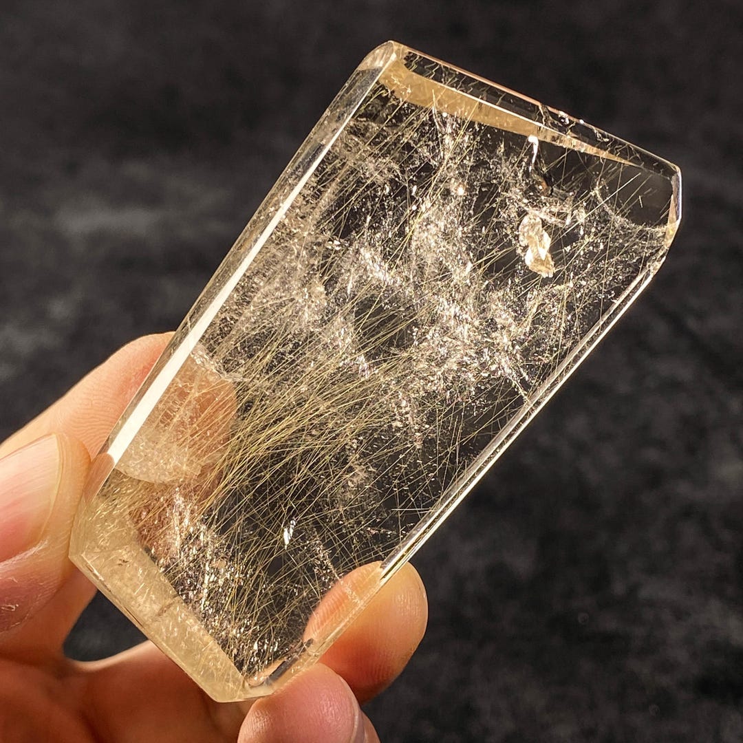 Golden Rutilated Quartz Freeform , Natural Healing Crystal With Golden ...