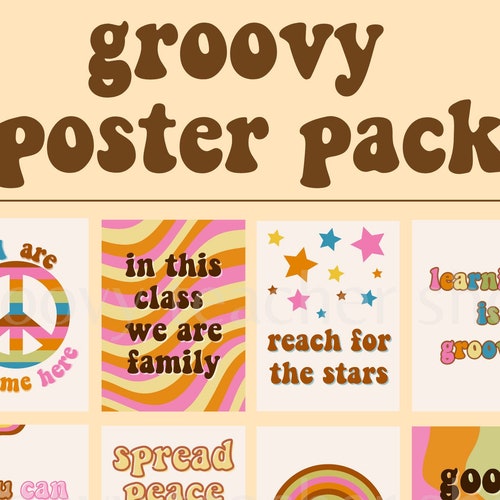 Groovy Classroom Poster Pack Groovy Classroom Decor - Etsy