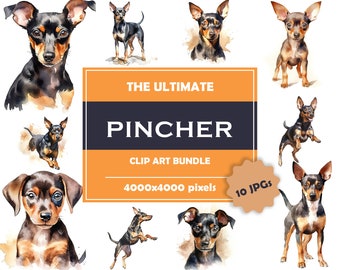 MINIATURE PINSCHER Dog Clipart-vector Clip Art Graphics - Etsy