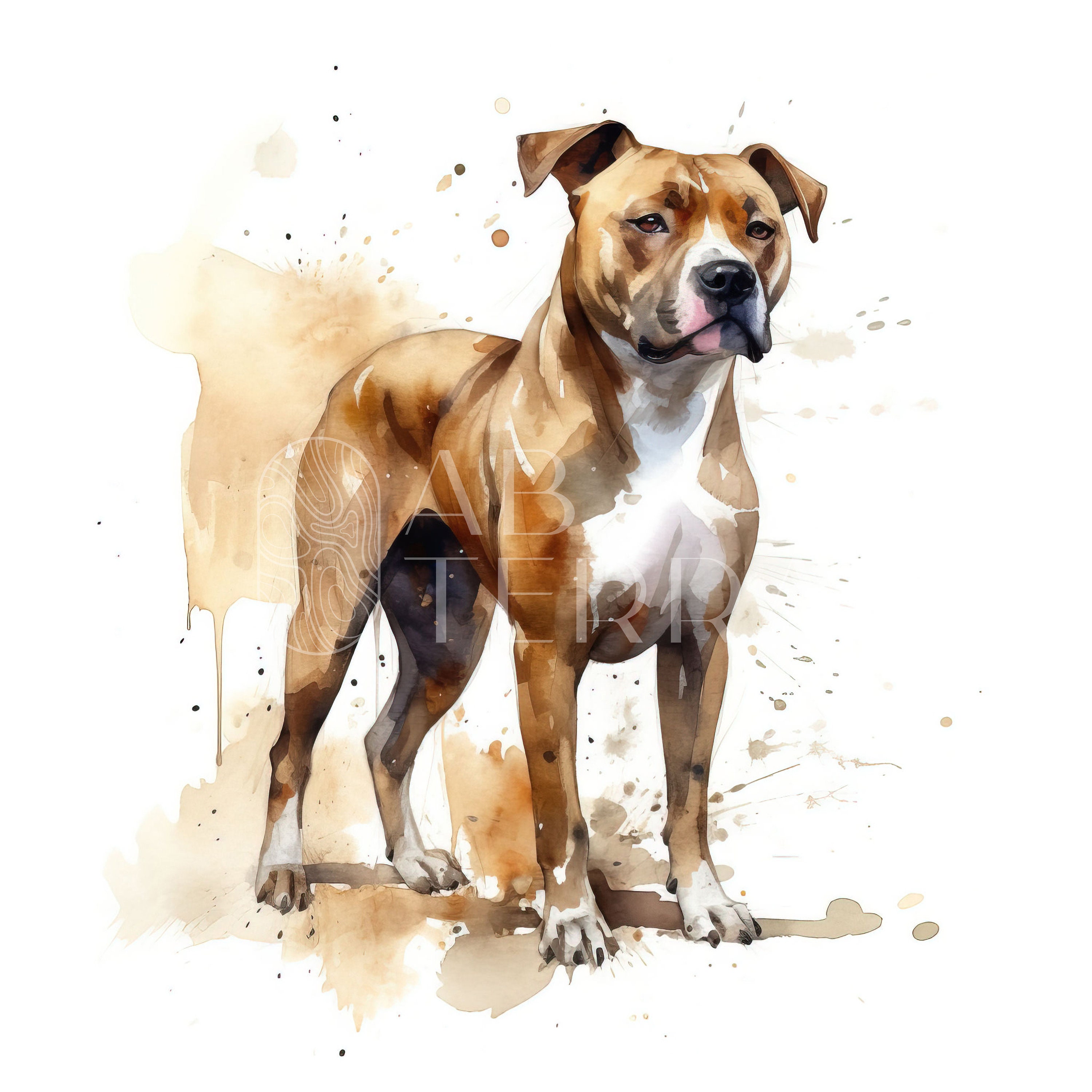 10 Brown Amstaff Watercolor Clip Art Bundle Clipart Amstaff - Etsy