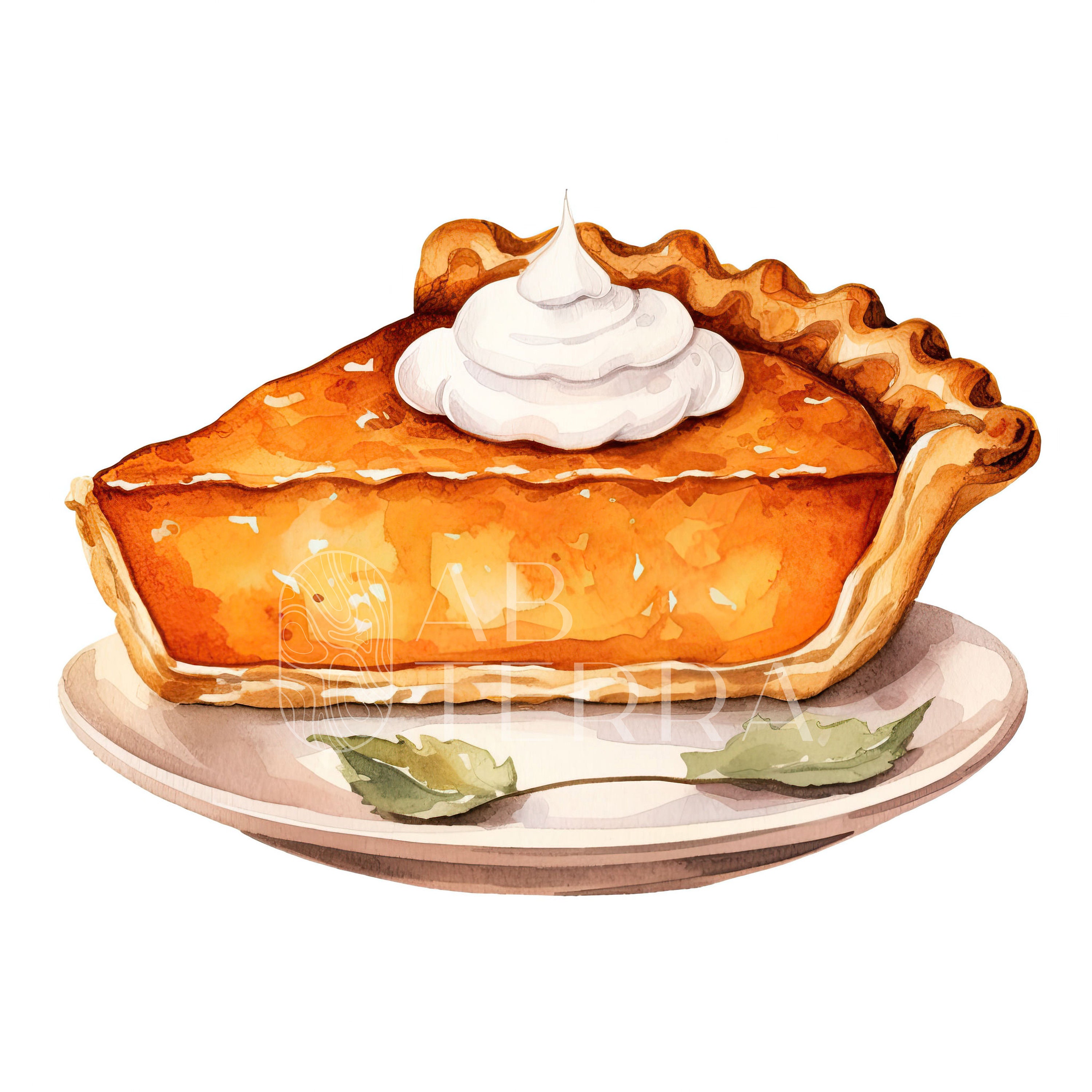 Watercolor Pumpkin Pie Clipart Bundle Commercial Use 10 JPG - Etsy