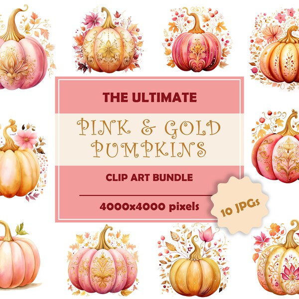 Pink Pumpkin Clipart - Etsy