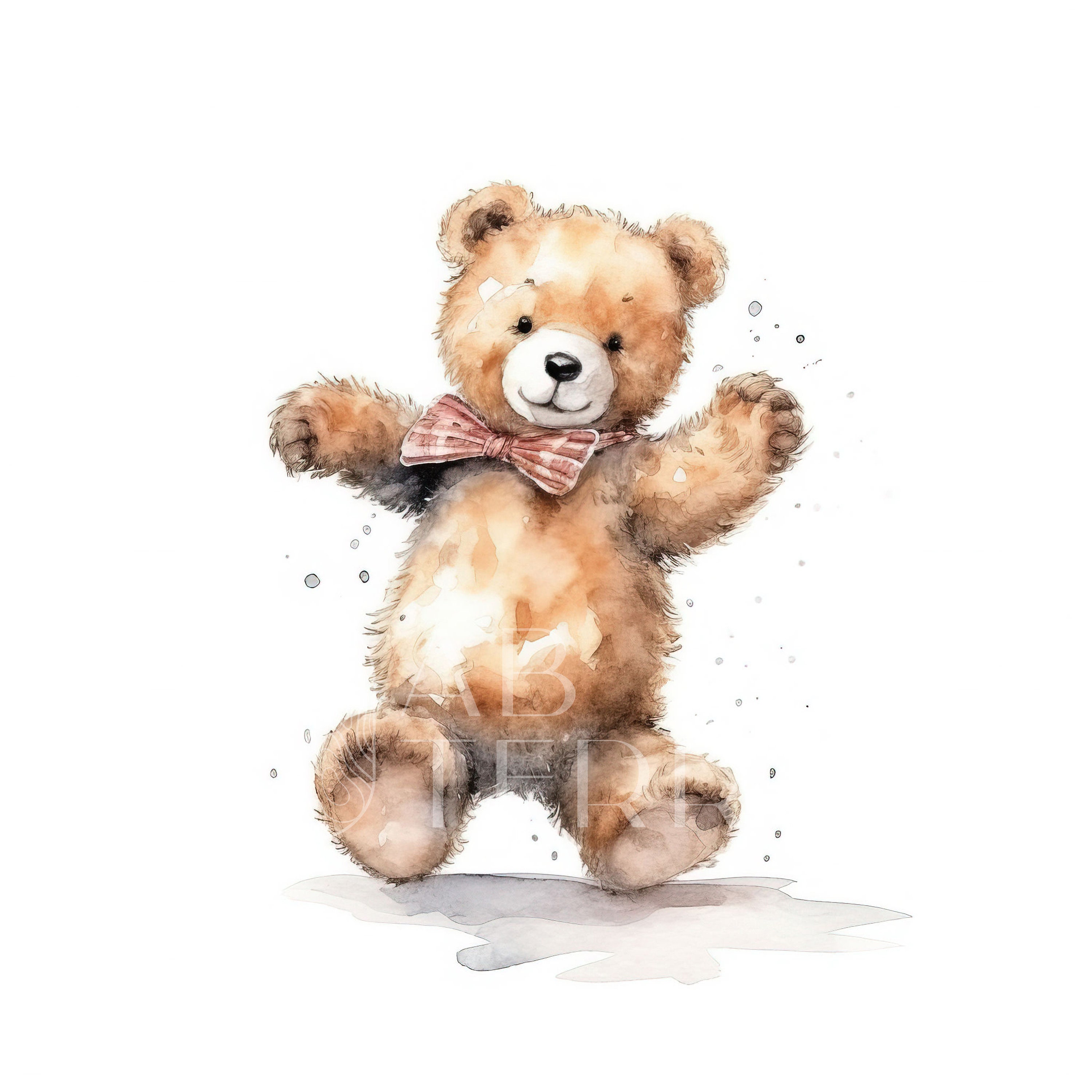 Teddy Bear Watercolor Clip Art Bundle 10 Watercolor Clip Art - Etsy