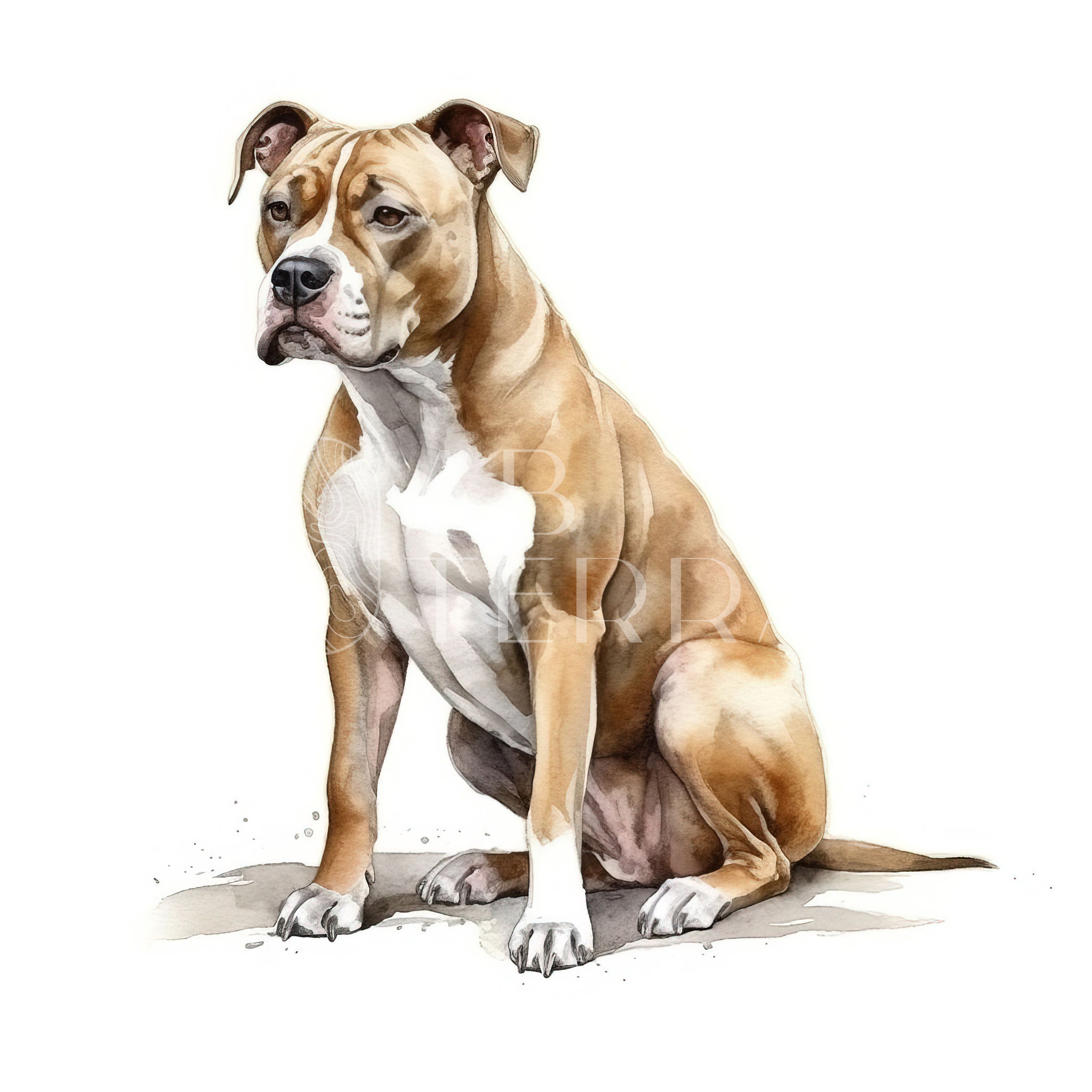 10 Brown Amstaff Watercolor Clip Art Bundle Clipart Amstaff - Etsy
