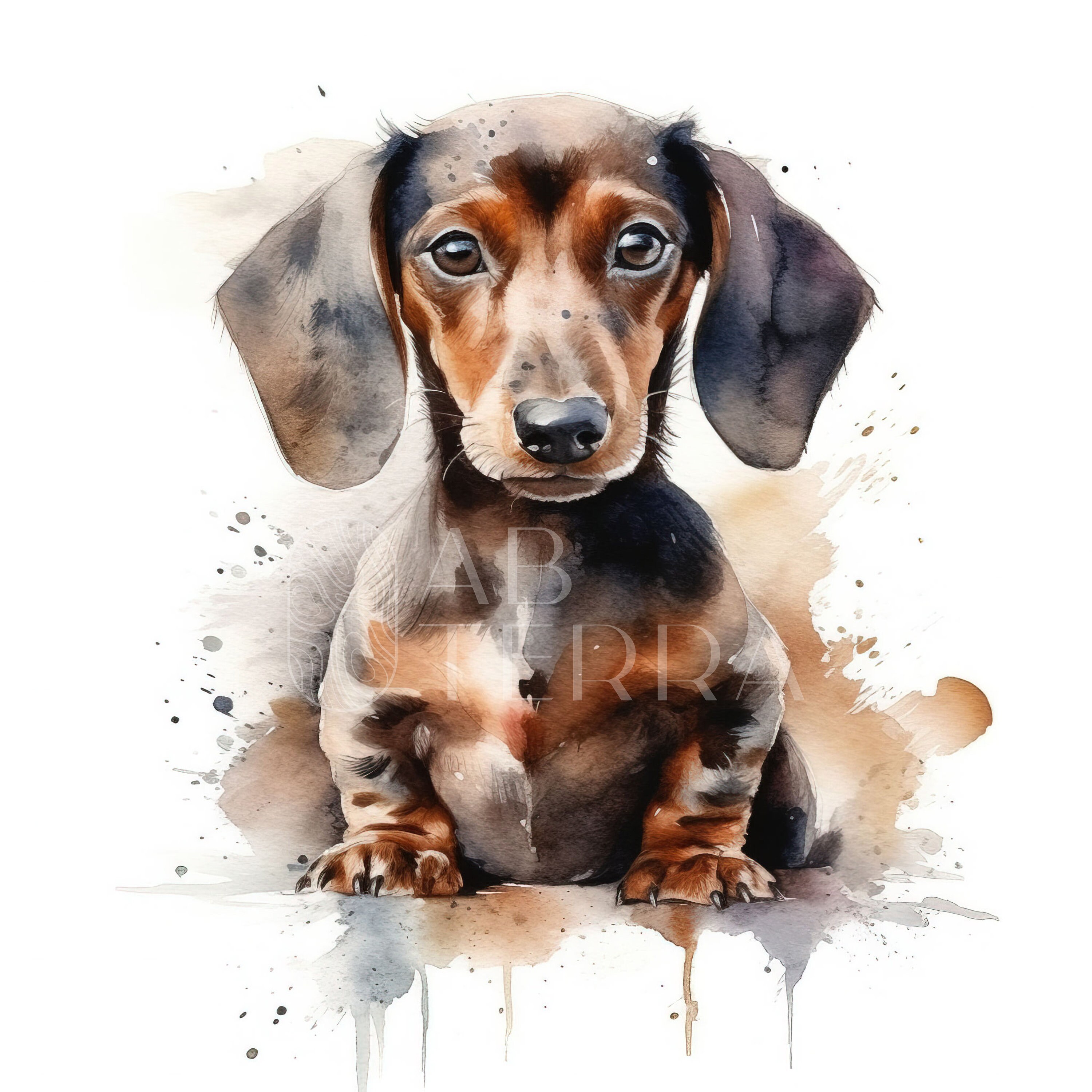 10 Bassotto Acquerello Clip Art Bundle, Clipart Bassotto, Acquerello ...