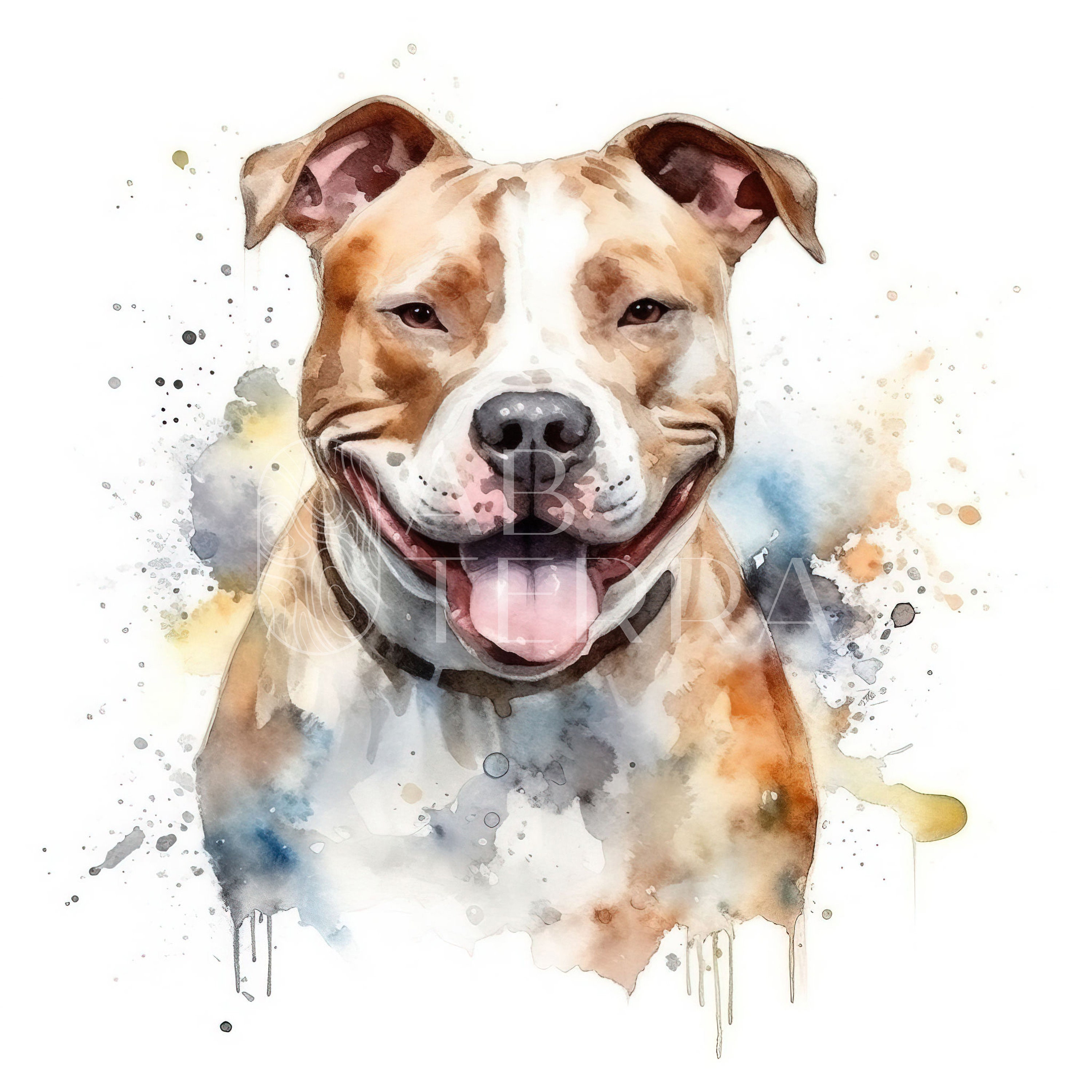 10 Brown Amstaff Watercolor Clip Art Bundle Clipart Amstaff - Etsy