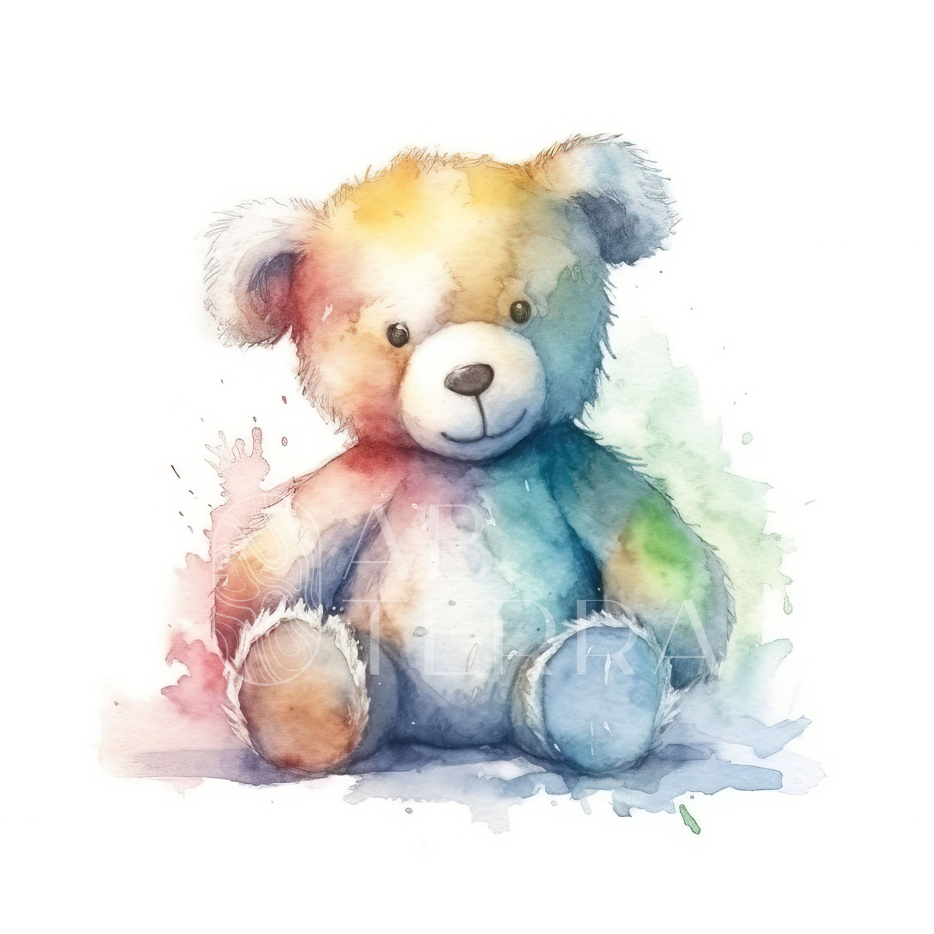 Teddy Bear Watercolor Clip Art Bundle 10 Watercolor Clip Art - Etsy