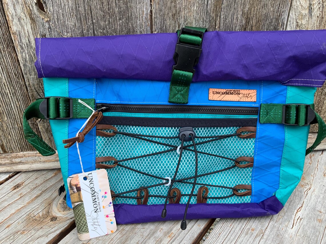 Roll Top Fanny Pack Ll Purple, Teal, Royal Blue Xpac Fabric and Rip ...