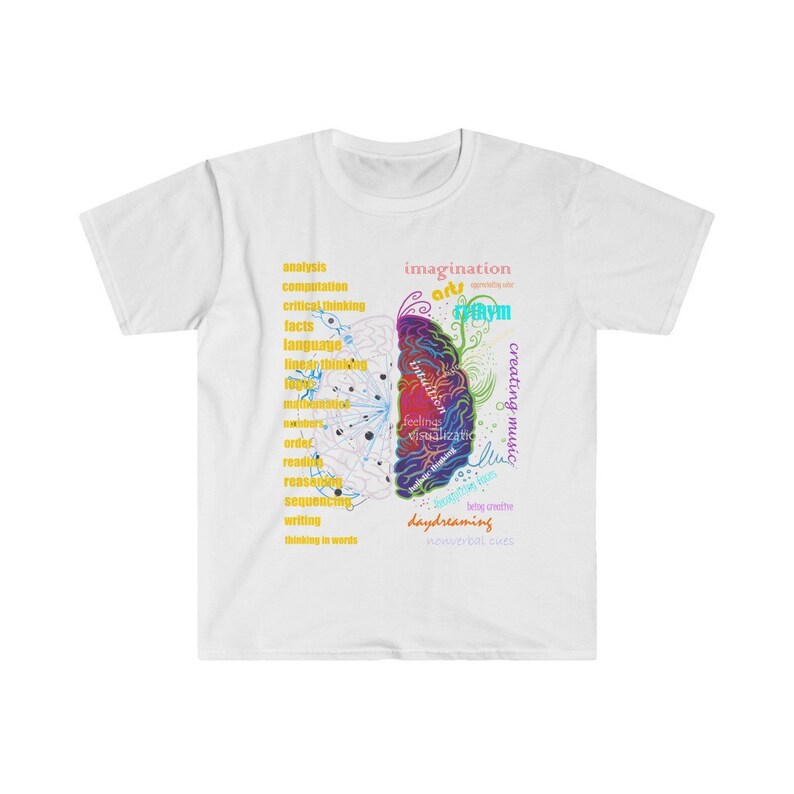 Left Brain Right Brain Cerebral Hemispheres Shirt thinking Learning ...