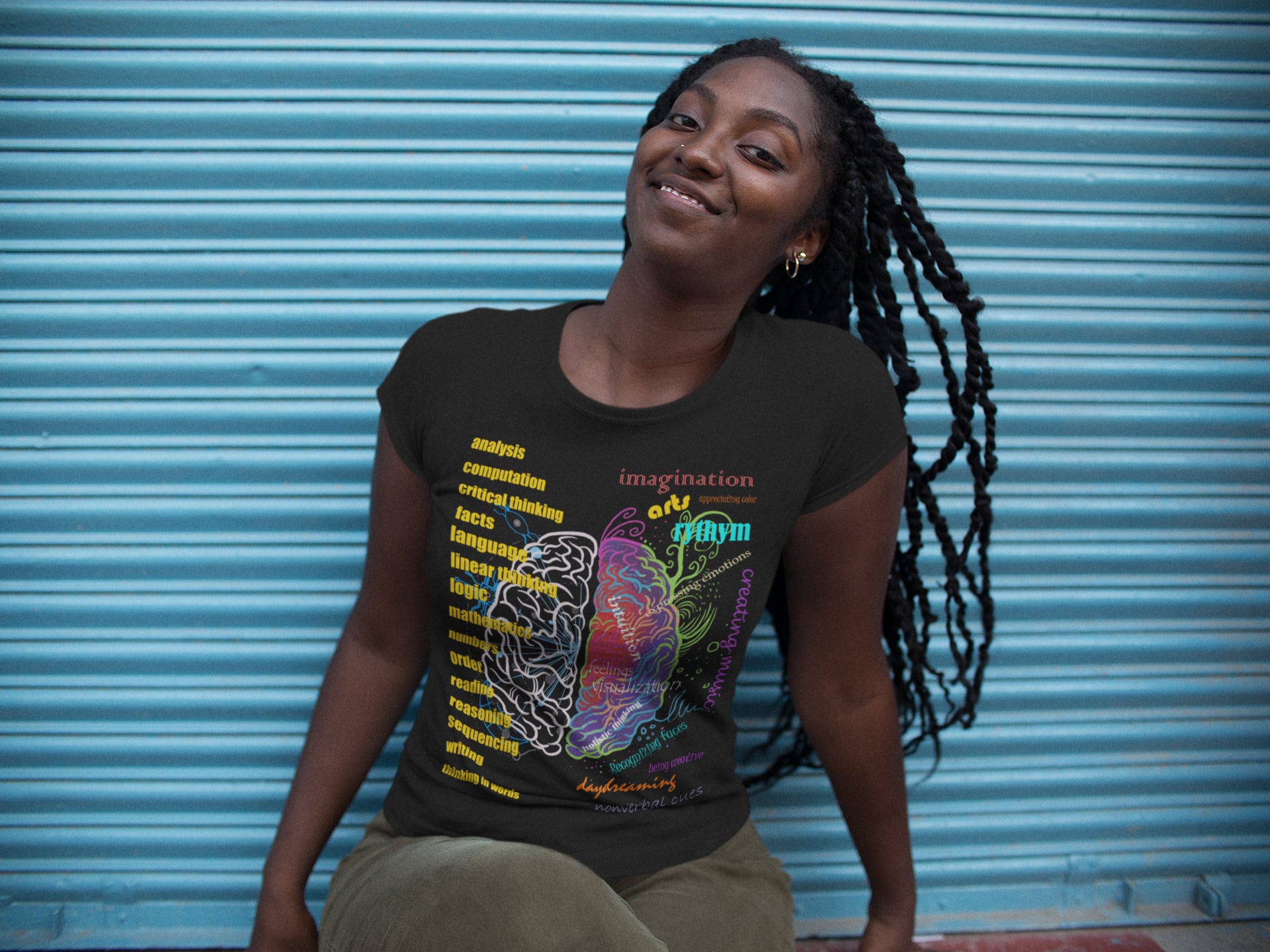 Left Brain Right Brain Cerebral Hemispheres Shirt -thinking Learning ...