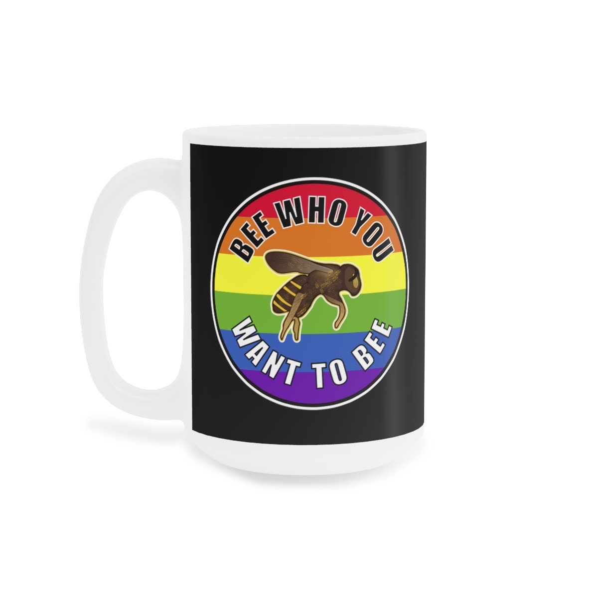 LGBTQ Pride Bee Who You Want to Bee Rainbow Circle Equal - Etsy