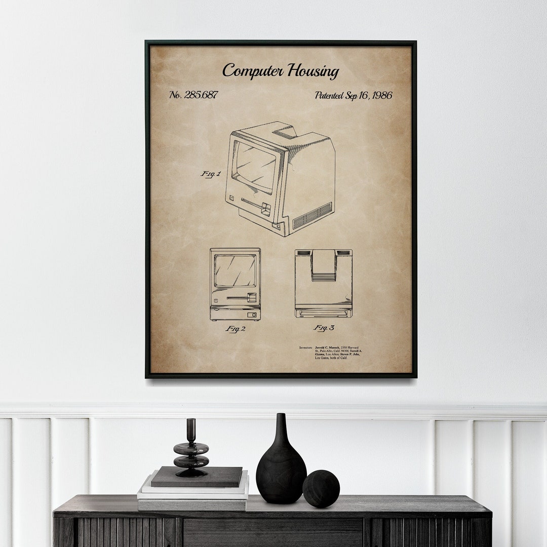 Apple Macintosh Patent Poster Print, Computer Housing Wall Art, Startup ...
