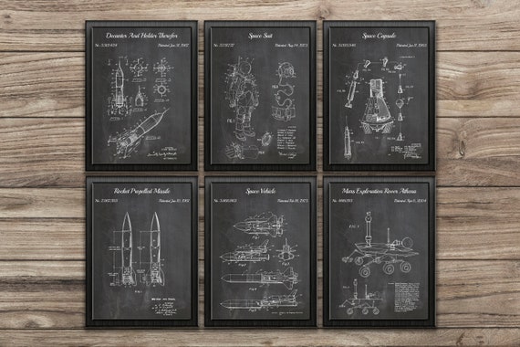 NASA Blueprint Posters Space Ships Blueprints Space Wall Art INSTANT ...