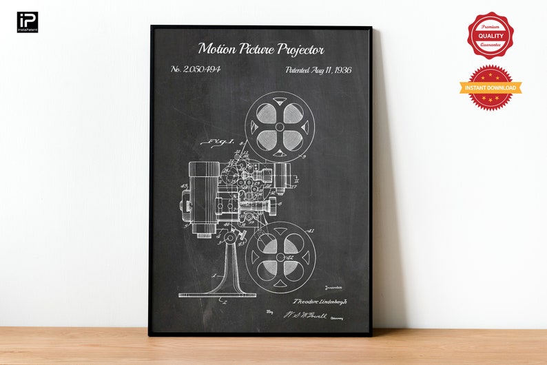 Film and Movie Making Set of 4 Patent Prints, Motion Picture Camera ...