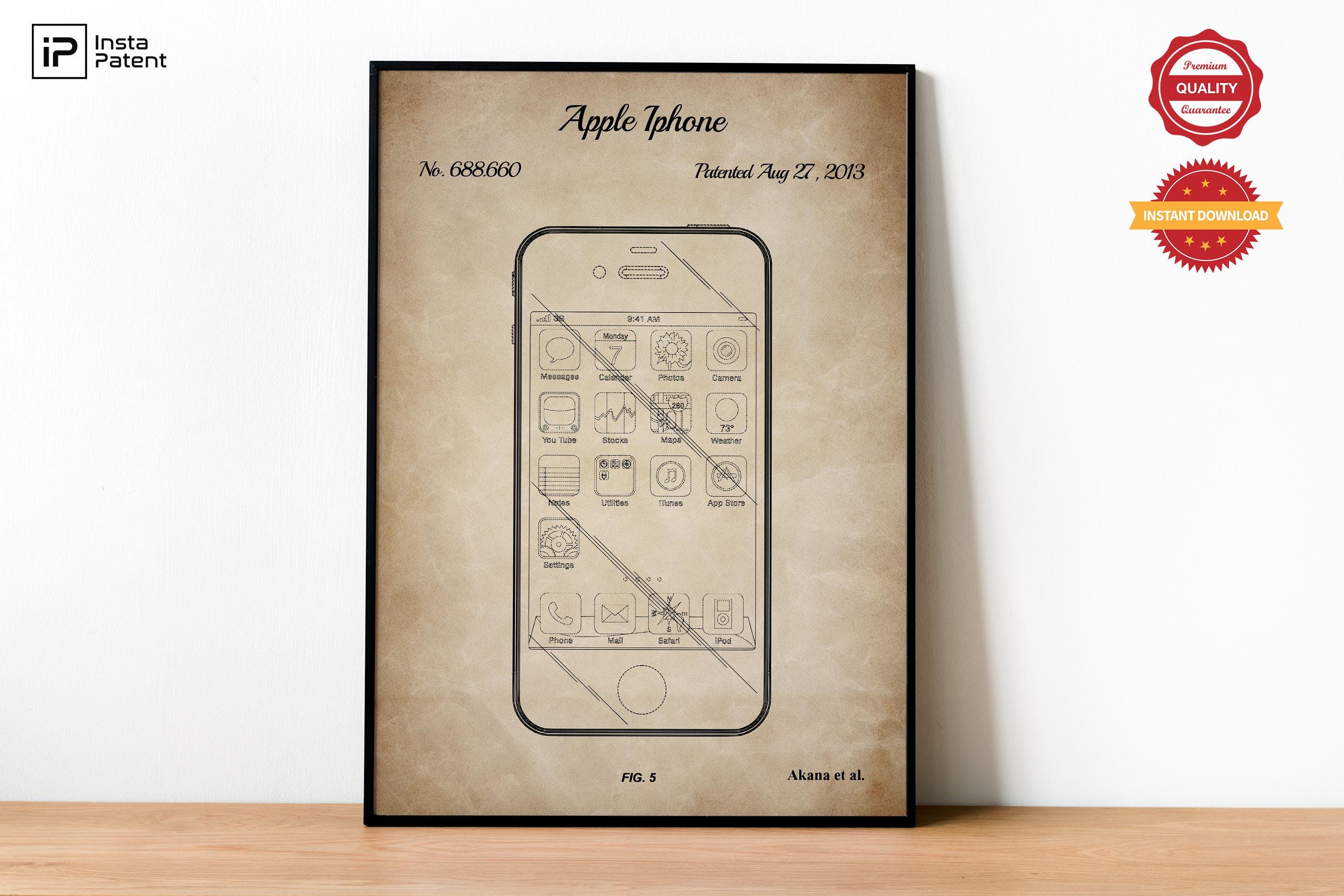 Vintage Apple Patent Art Set of 6, Macintosh iPhone Ipod, Retro Tech ...