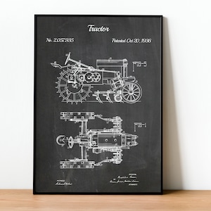 John Deere Tractor Patent Prints, Set of 4, Tractor Blueprint, Farming ...
