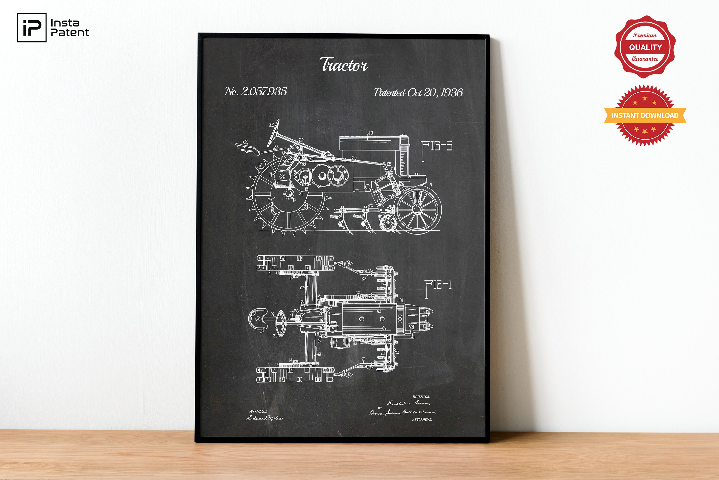 John Deere Tractor Patent Prints, Set of 4, Tractor Blueprint, Farming ...