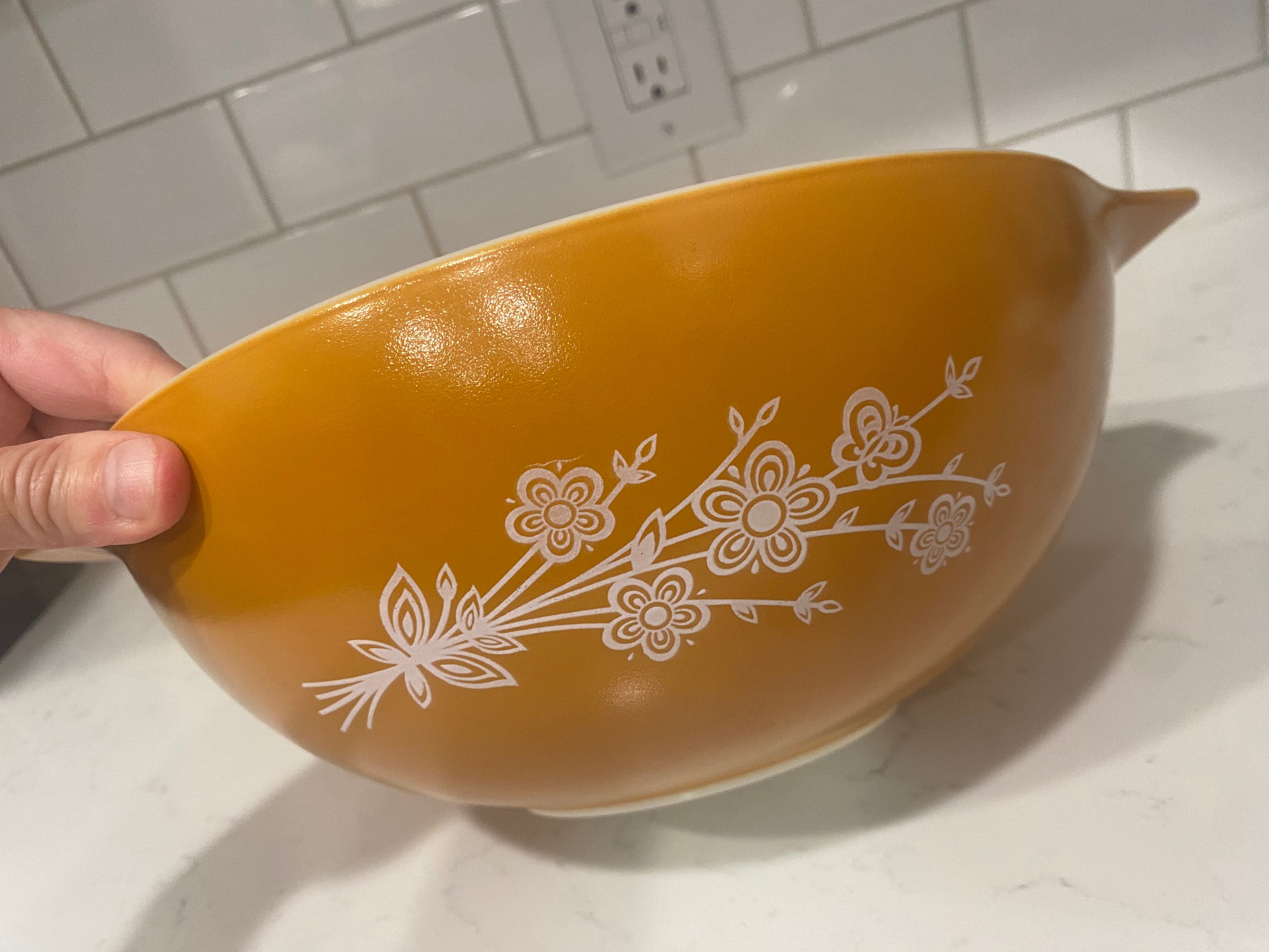 Vintage Pyrex Butterfly Gold Pattern Mixing Bowl Pyrex - Etsy