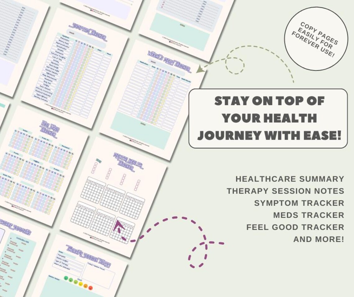 Handy Healthcare: Printable Mental & Physical Health Tracker for Trauma ...