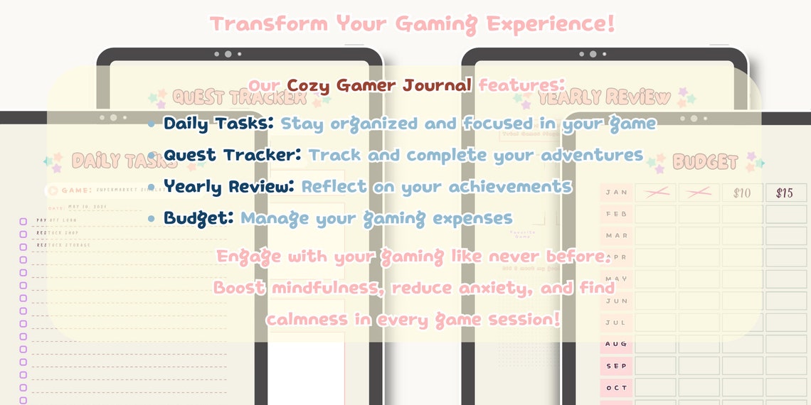 Cozy Gamer Journal: Track, Plan, and Play With Colorful Joy - Etsy