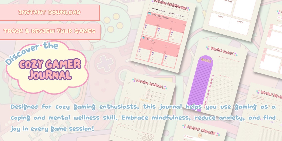 Cozy Gamer Journal: Track, Plan, and Play With Colorful Joy - Etsy