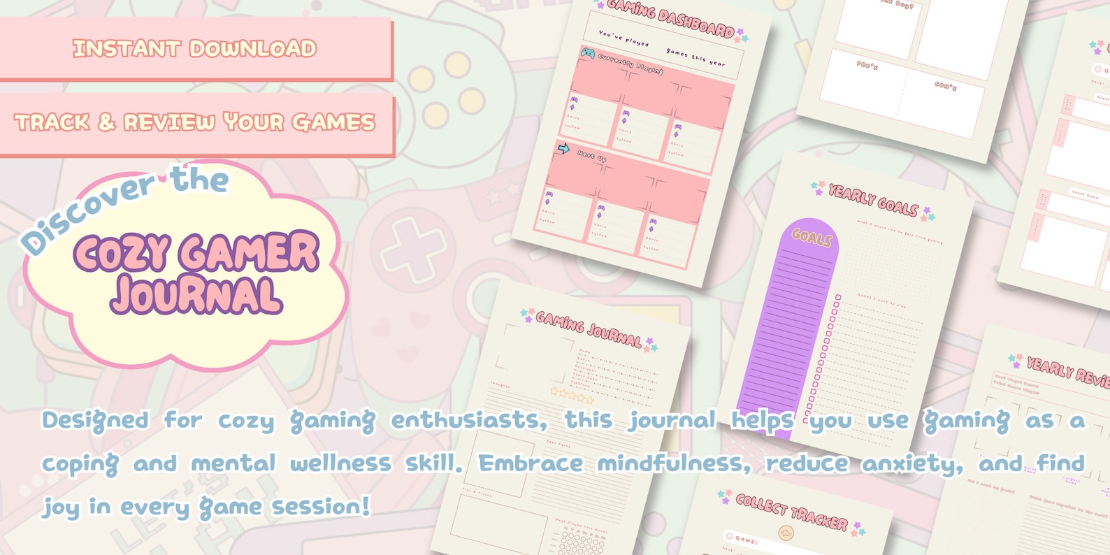 Cozy Gamer Journal: Track, Plan, and Play With Colorful Joy - Etsy
