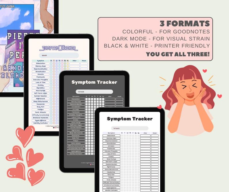 Handy Healthcare: Printable Mental & Physical Health Tracker for Trauma ...