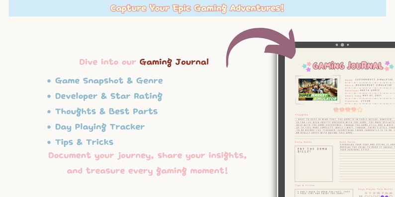 Cozy Gamer Journal: Track, Plan, and Play With Colorful Joy - Etsy