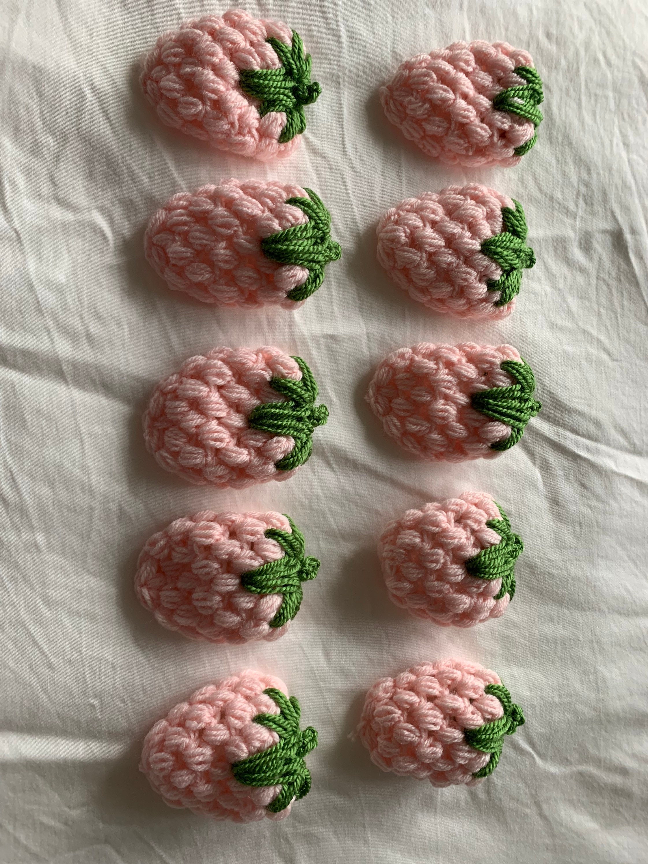 10 Pieces Pink Strawberry Handmade Strawberry for Sweater Strawberry ...