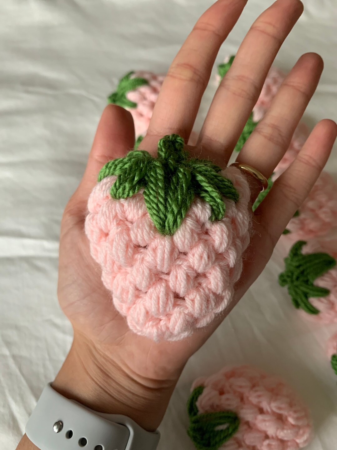 10 Pieces Pink Strawberry Handmade Strawberry for Sweater Strawberry ...
