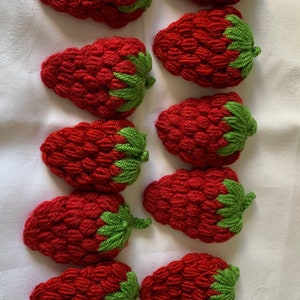 10 Pieces Strawberry | Handmade Strawberry for Cardigan | Strawberry ...