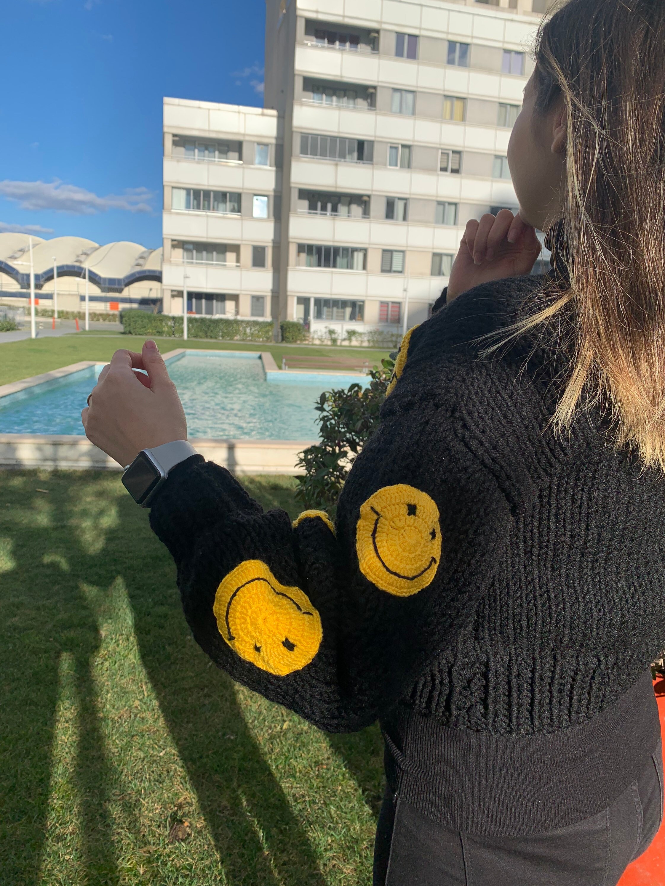 Smiley Face Cardigan Unisex Sweater Smiley Sweater for Everyone Chunky ...