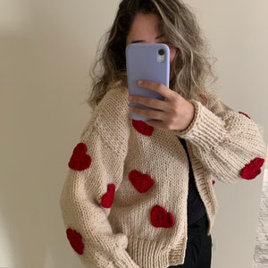 Heart Cardigan for Woman | Red Heart Garland Cardigan | Red Heart ...