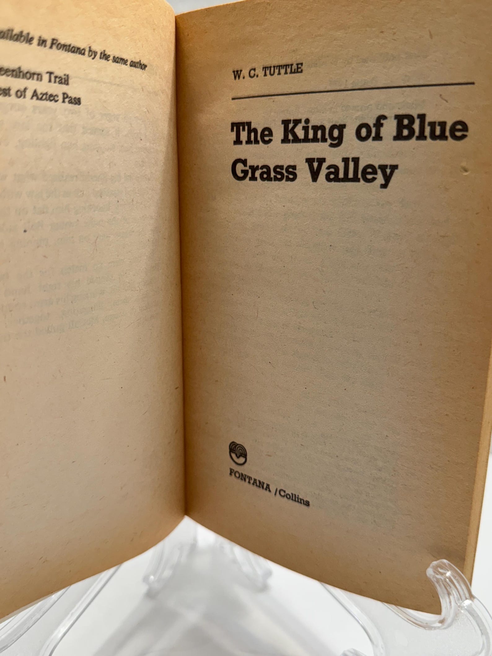W.C. Tuttle - Hashknife Hartley Novel - the King of BLUE GRASS VALLEY ...