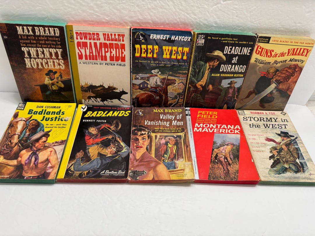 Lot 1 of 10 of the Smaller Size Vintage L 6.5” X 4” Western Paperback ...