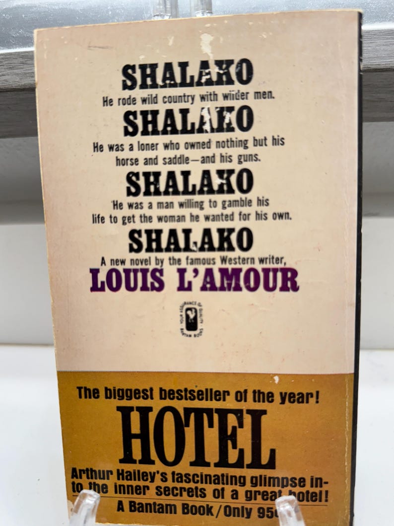 Louis L’amour / Shalko, Bantam Book 3184 4th Printing July, 1966 - Etsy