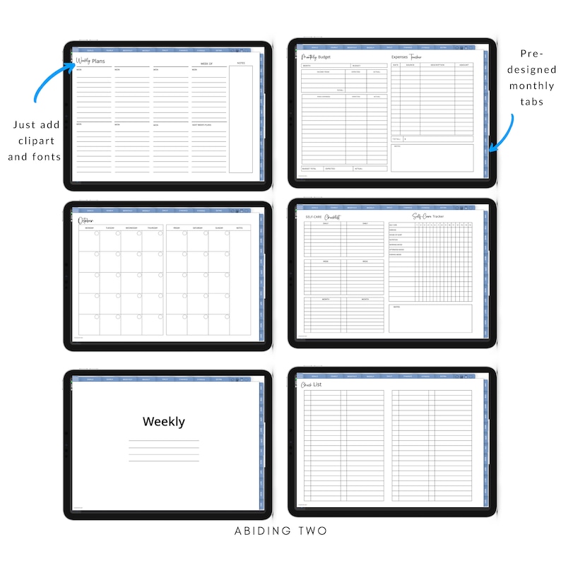 Digital Planner Template, Digital Planner Custom Digital Planner ...