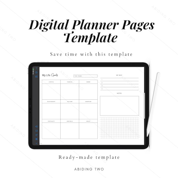 Digital Planner Template Pages Digital Planner Custom Digital - Etsy